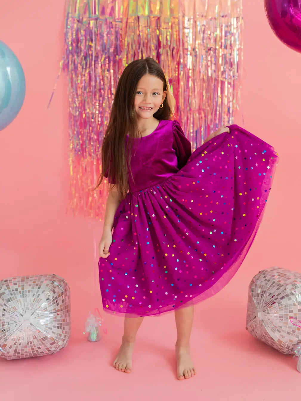 Ollie Jay Diana Dress in Deep Purple Confetti – Vann & Liv