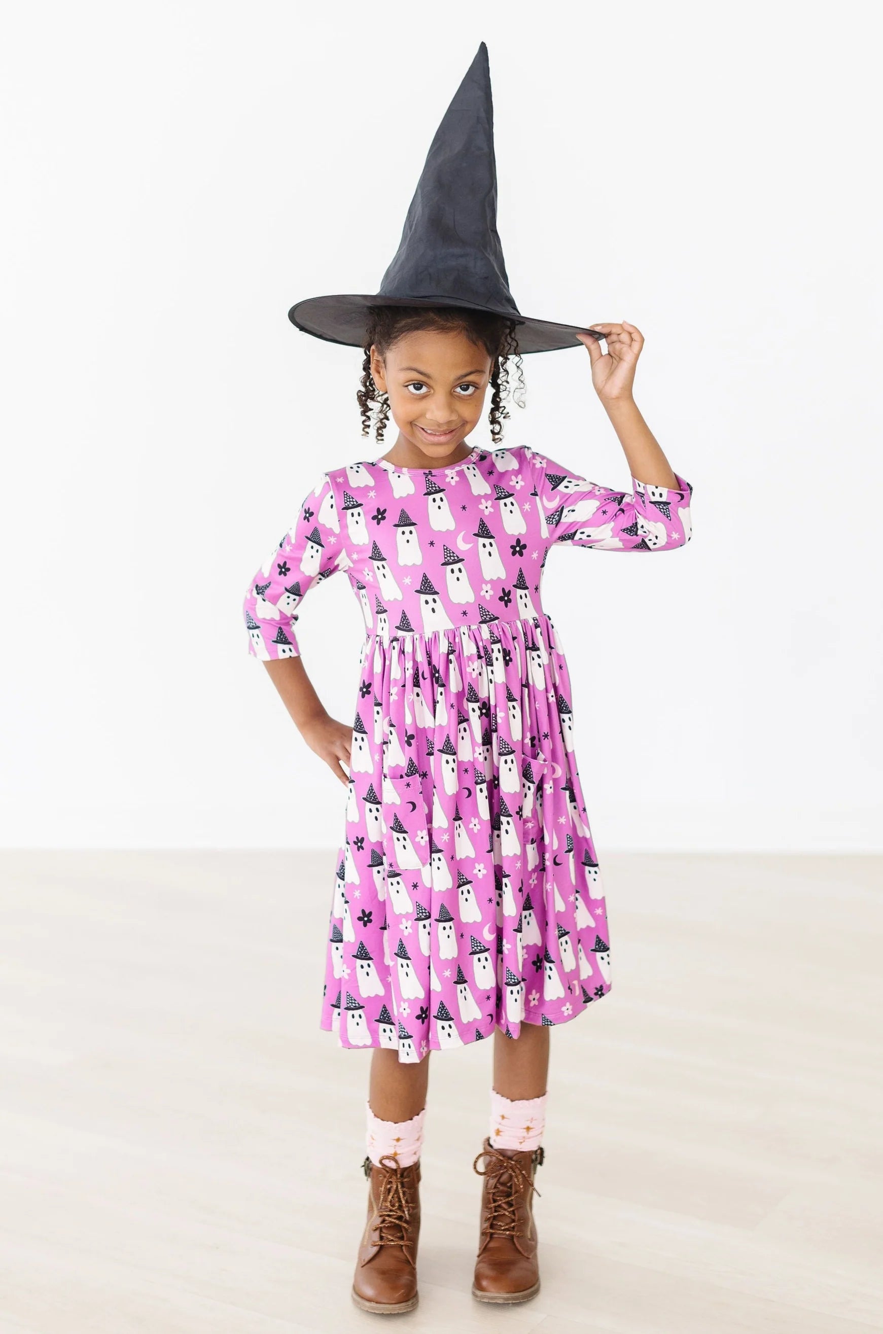 Mila & Rose Witches Boo 3/4 Sleeve Pocket Twirl Dress – Vann & Liv